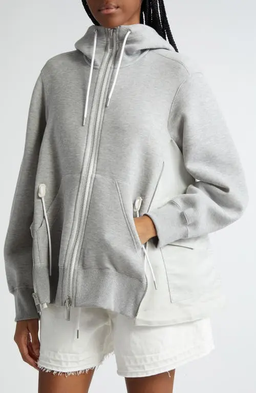 Sacai Ma-1 Side Gusset Hoodie - L/gray × L/gray