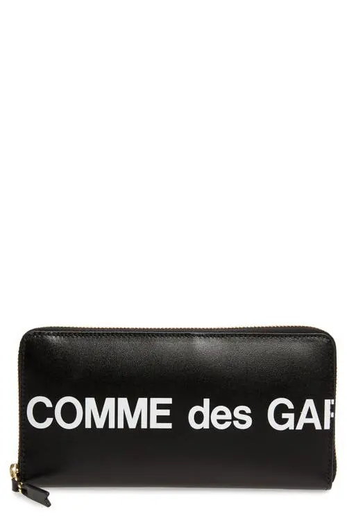 Comme Des Garçons Huge Logo Long Zip Wallet - Black