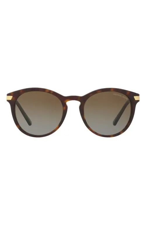 Michael Kors 53mm Polarized Round Sunglasses - Tortoise/ Gold/ Brown Gradient