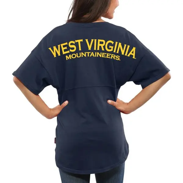 SPIRIT JERSEY West Virginia Mountaineers Oversized T-shirt - Navy