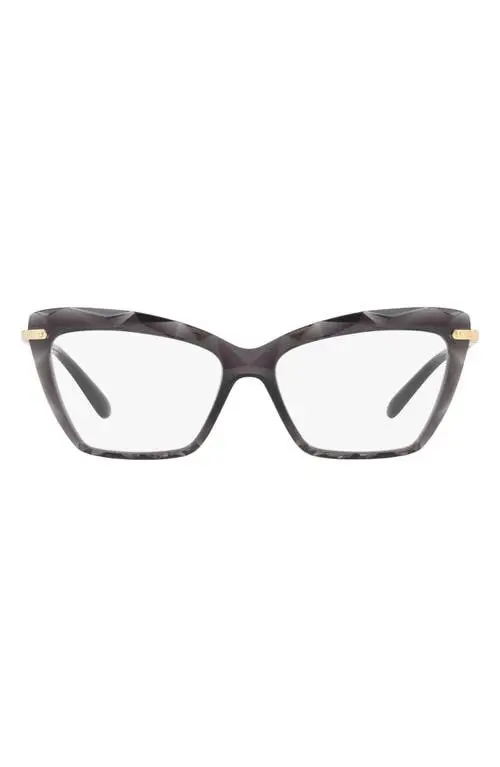 Dolce & Gabbana 53mm Cat Eye Optical Glasses - Transparent Grey