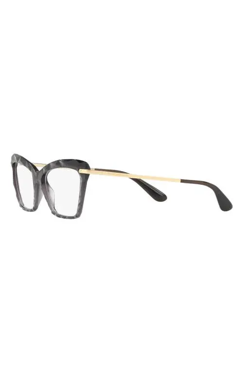 Dolce & Gabbana 53mm Cat Eye Optical Glasses - Transparent Grey