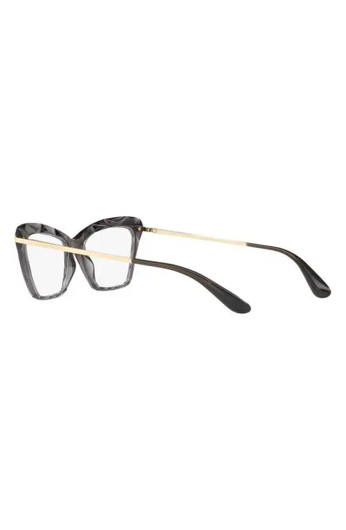 Dolce & Gabbana 53mm Cat Eye Optical Glasses - Transparent Grey