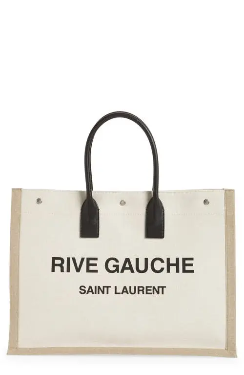 Saint Laurent Large Rive Gauche Tote - Greggio/naturale/ner