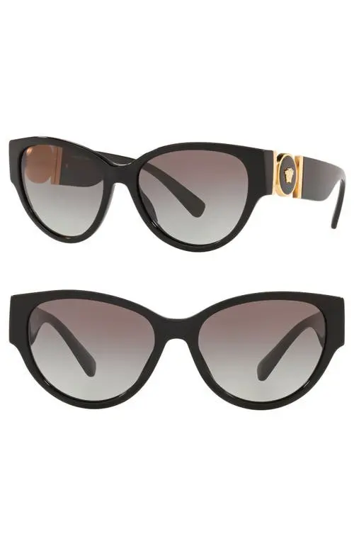 Versace 56mm Cat Eye Sunglasses - Black/grey Gradient