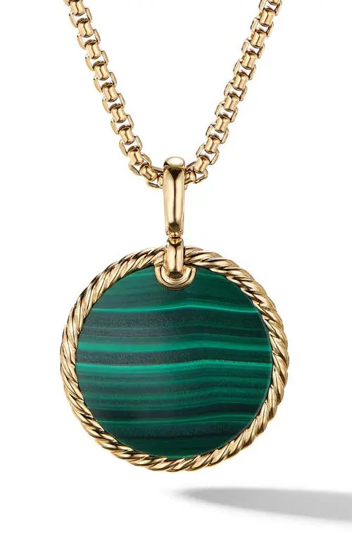 David Yurman Small Cable Disc Amulet - Malachite
