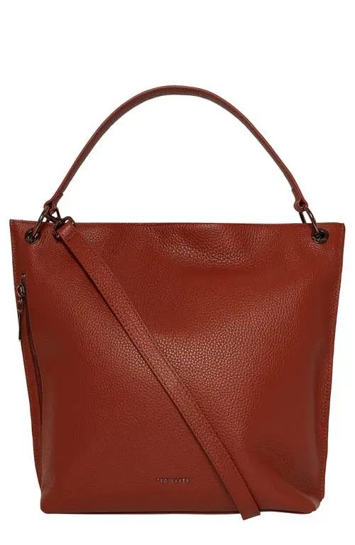 Ted Baker London Chhloee Leather Hobo Bag - Dark Tan