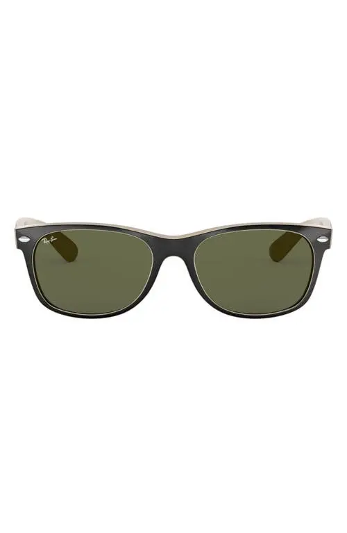 Ray-ban 55mm Rectangular Wayfarer Sunglasses - Black Beige/green