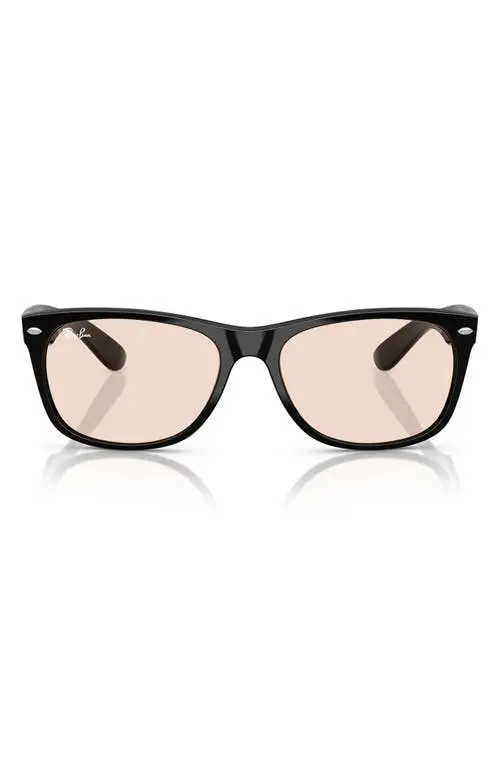 Ray-ban 55mm Rectangular Wayfarer Sunglasses - Black/clear