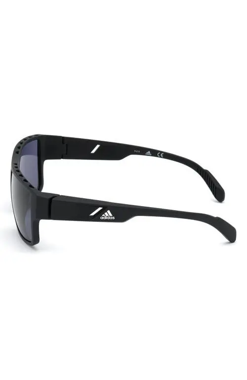 Adidas 57mm Rectangular Sunglasses - Black/smoke Lens Kolor Up Tm