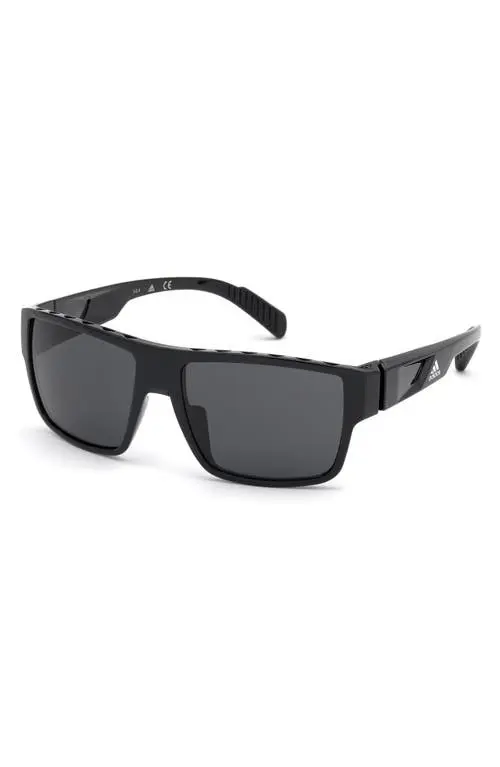 Adidas 57mm Rectangular Sunglasses - Sblk/smk