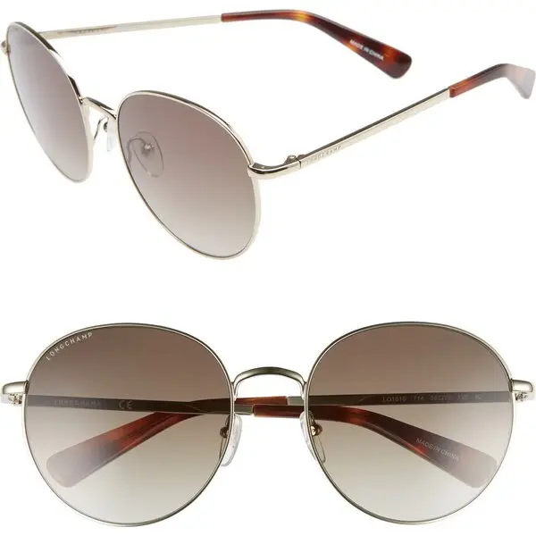 Longchamp 56mm Round Sunglasses
