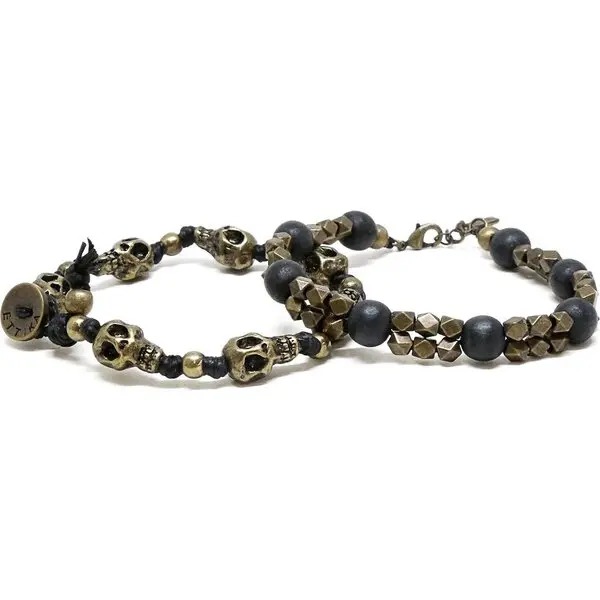 MR. ETTIKA Ettika Set Of 2 Bracelets - Black