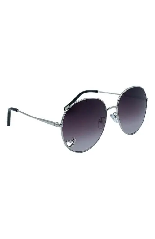 BLUESTONE SUNSHIELDS Love 53mm Polarized Sunglasses - Chrome/gray