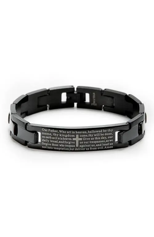 BROOK & YORK Engravable Lord's Prayer Bracelet - Black