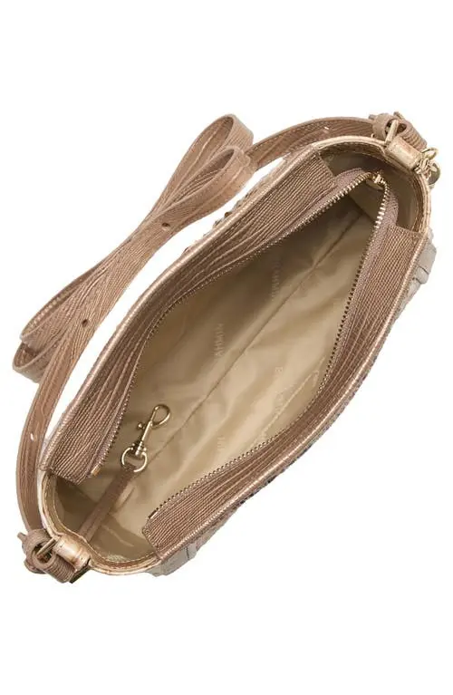 Brahmin Hillary Croc Embossed Leather Crossbody Bag - Beige Multi