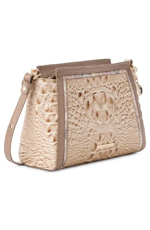 Brahmin Hillary Croc Embossed Leather Crossbody Bag - Beige Multi