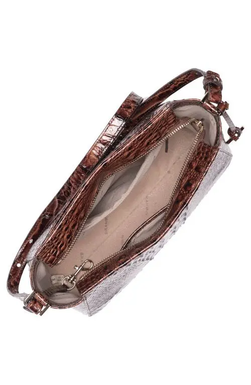 Brahmin Hillary Croc Embossed Leather Crossbody Bag - Pecan