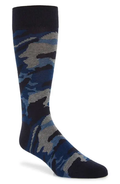 Cole Haan Camo Crew Socks - Marine Blue