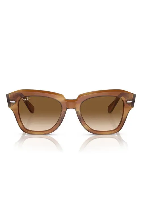 Ray-ban State Street Square Sunglasses - Striped Brown