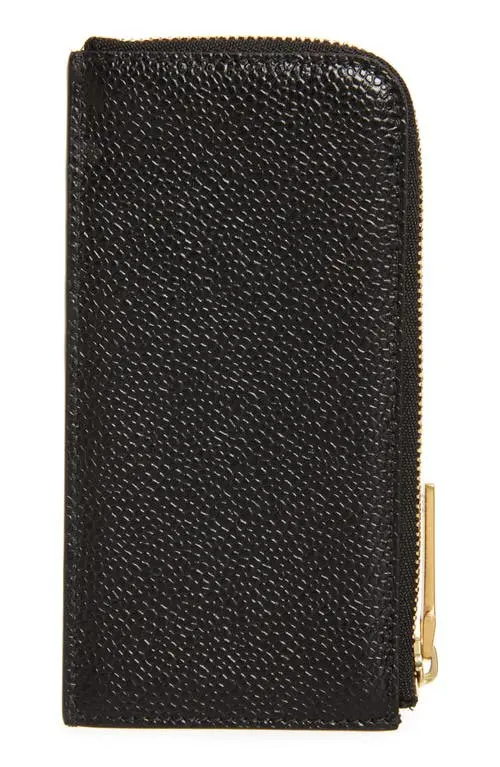 Thom Browne Half Zip Around Pebbled Leather Wallet