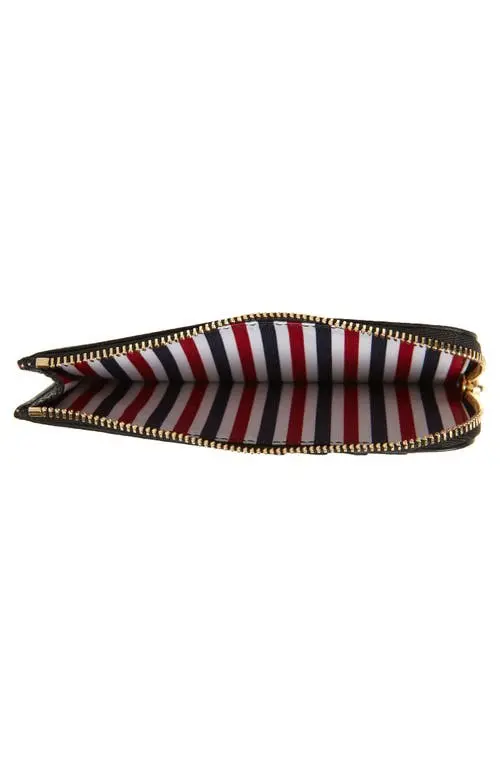 Thom Browne Half Zip Around Pebbled Leather Wallet