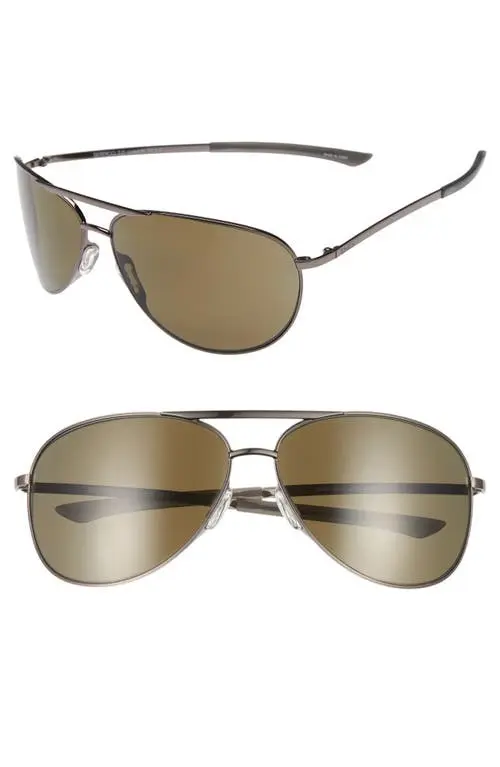 SMITH Serpico Slim 2.0 65mm Chromapop™ Polarized Aviator Sunglasses - Gunmetal/ Grey Polar