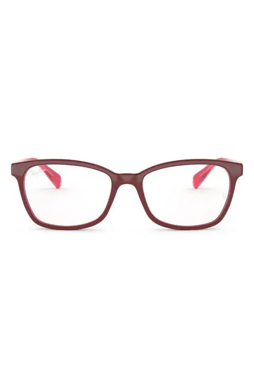 Ray-ban 52mm Square Eyeglasses - Red