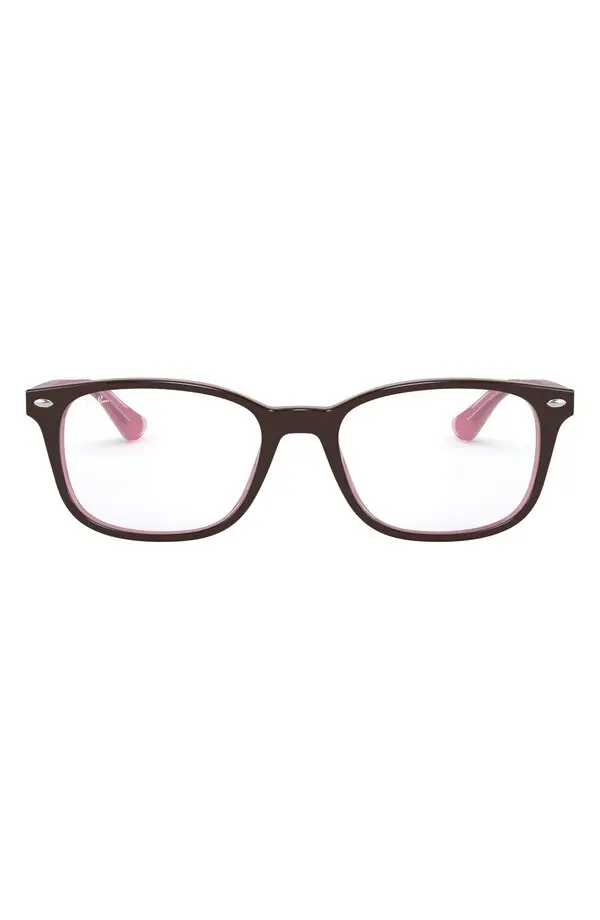 Ray-ban Square Frame Optical Glasses - Brown/ Opal Pink