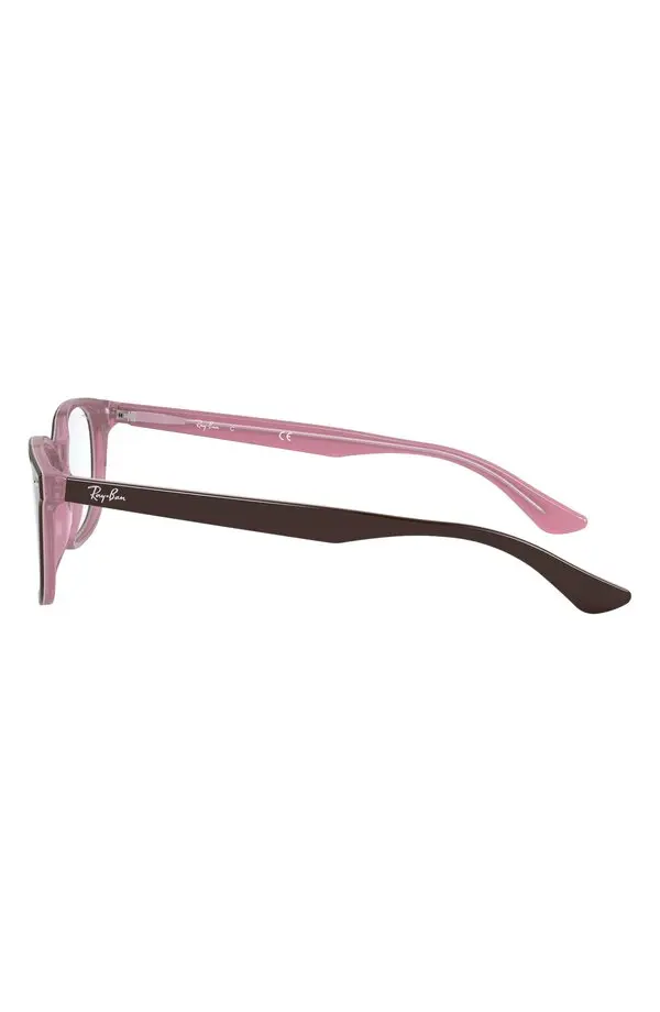 Ray-ban Square Frame Optical Glasses - Brown/ Opal Pink