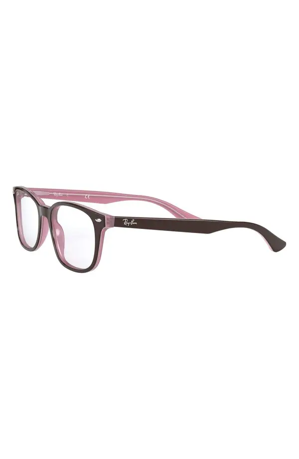 Ray-ban Square Frame Optical Glasses - Brown/ Opal Pink