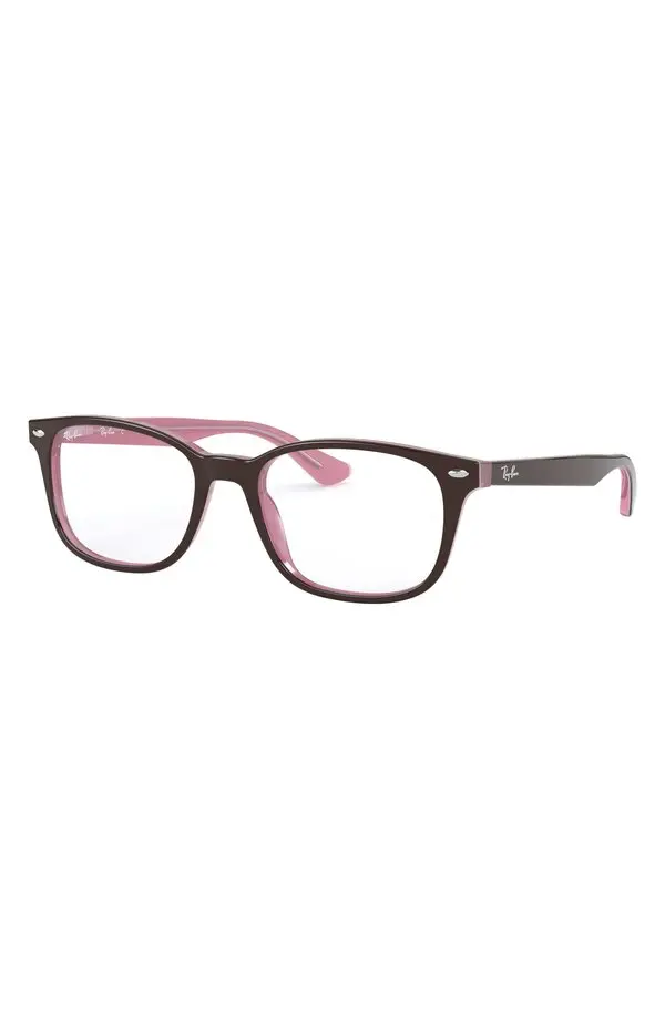 Ray-ban Square Frame Optical Glasses - Brown/ Opal Pink