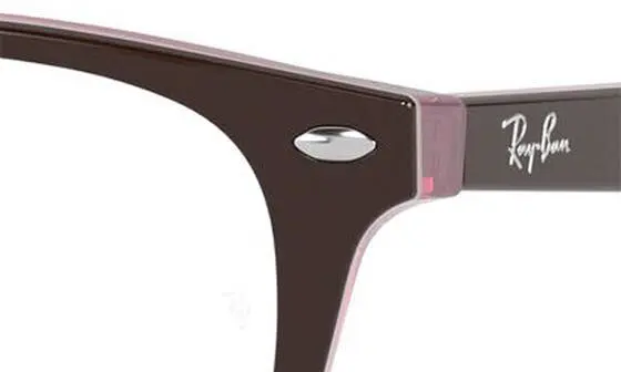 Ray-ban Square Frame Optical Glasses - Brown/ Opal Pink
