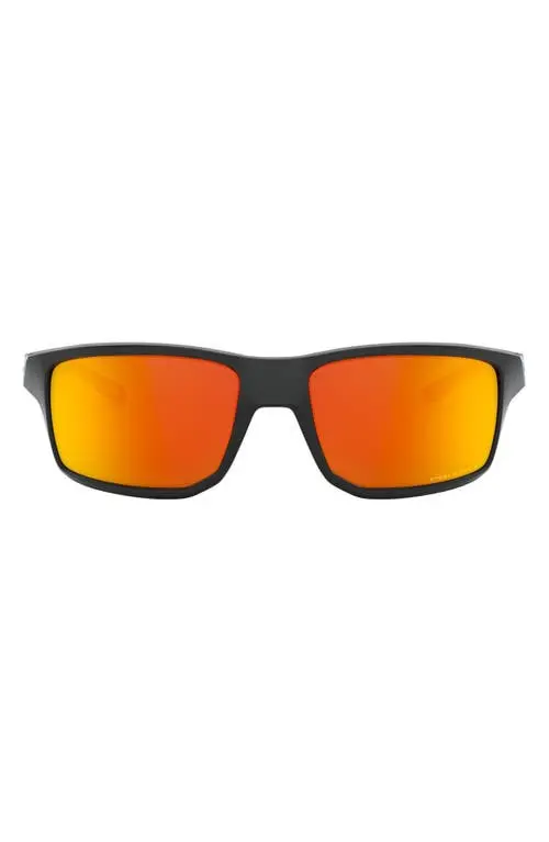 Oakley Gibston 61mm Polarized Wrap Sunglasses - Black/prizm Ruby