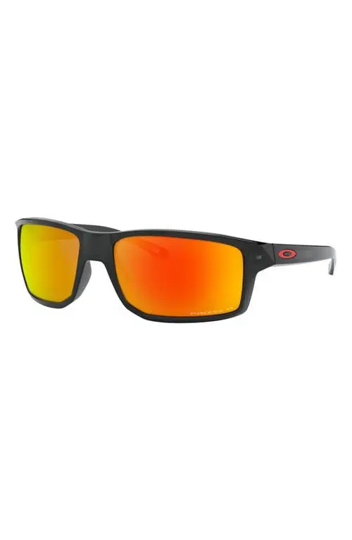 Oakley Gibston 61mm Polarized Wrap Sunglasses - Black/prizm Ruby