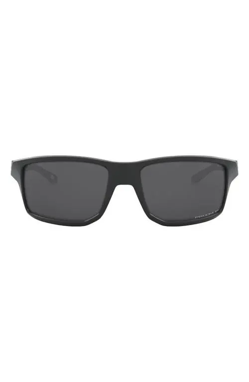 Oakley Gibston 61mm Polarized Wrap Sunglasses - Matte Black/prizm Black