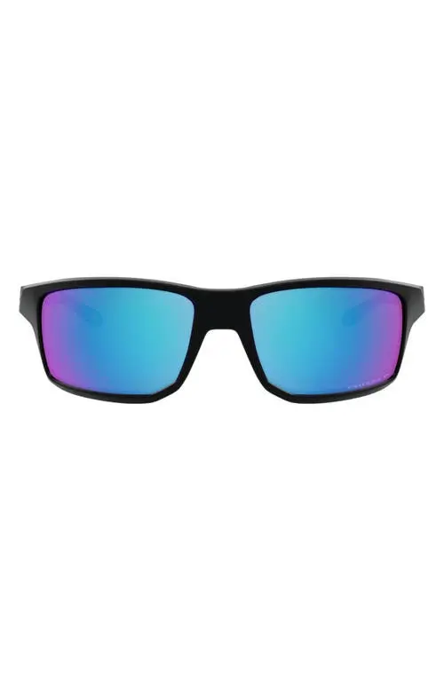 Oakley Gibston 61mm Polarized Wrap Sunglasses - Matte Black/prizm Sapphire