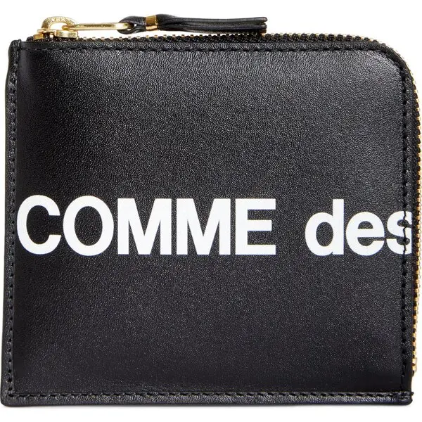 Comme Des Garçons Huge Logo Half-zip Wallet - Black