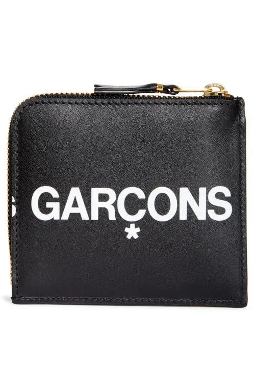 Comme Des Garçons Huge Logo Half-zip Wallet - Black
