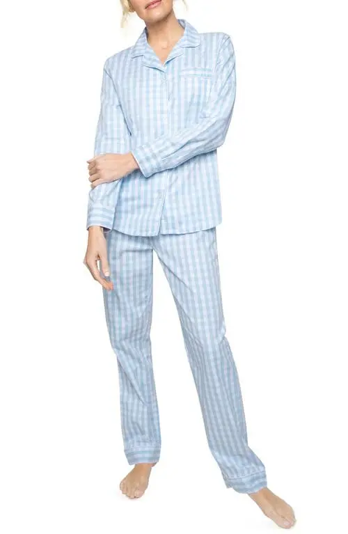 PETITE PLUME Gingham Check Pajamas - Blue