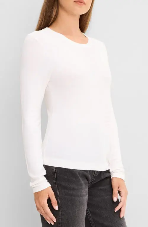 Michael Stars Finn Rib Crewneck Top - Coconut Mi