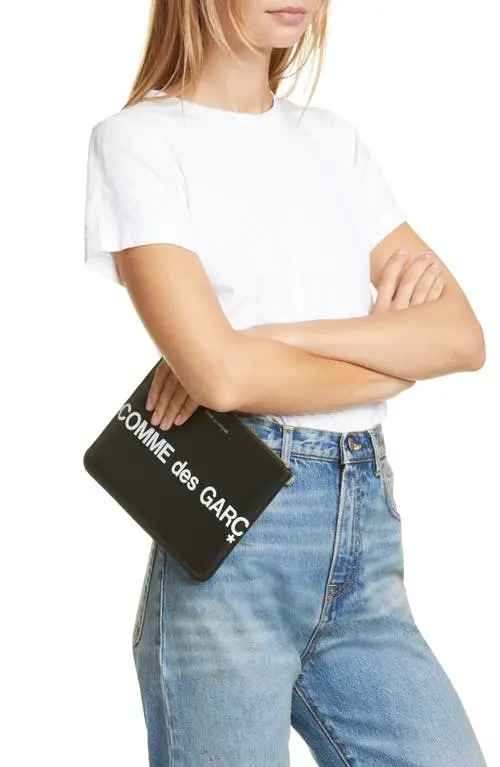 Comme Des Garçons Huge Logo Large Zip Pouch