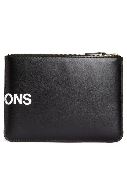 Comme Des Garçons Huge Logo Large Zip Pouch