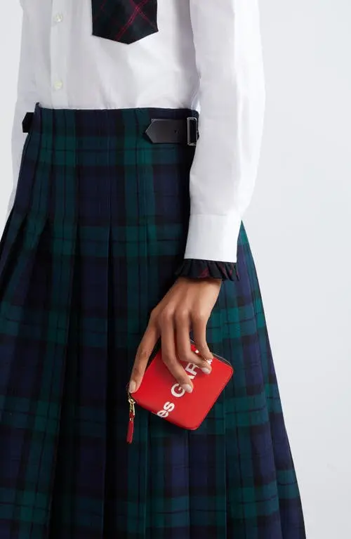 Comme Des Garçons Huge Logo Zip Around Wallet - Red