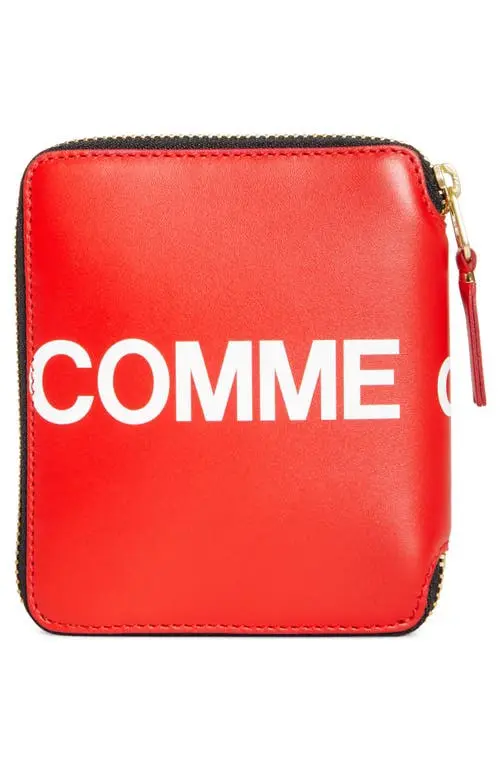 Comme Des Garçons Huge Logo Zip Around Wallet - Red