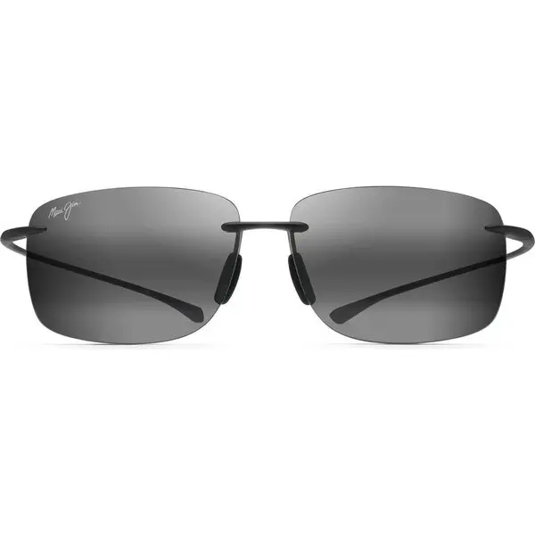 Maui Jim Hema 62mm Polarized Rectangle Sunglasses - Matte Grey