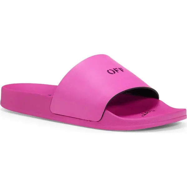 Off-White Logo Pool Slide Sandal - Fuschia