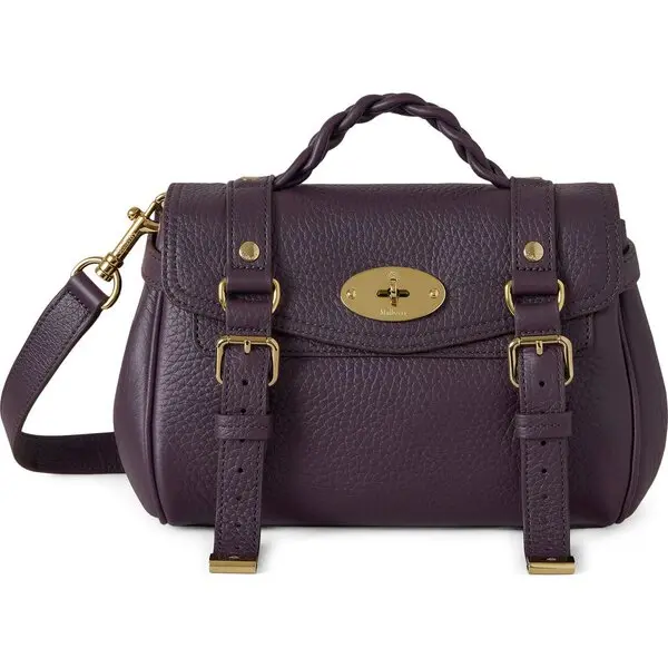 Mulberry Mini Alexa Leather Satchel - Deep Aubergine