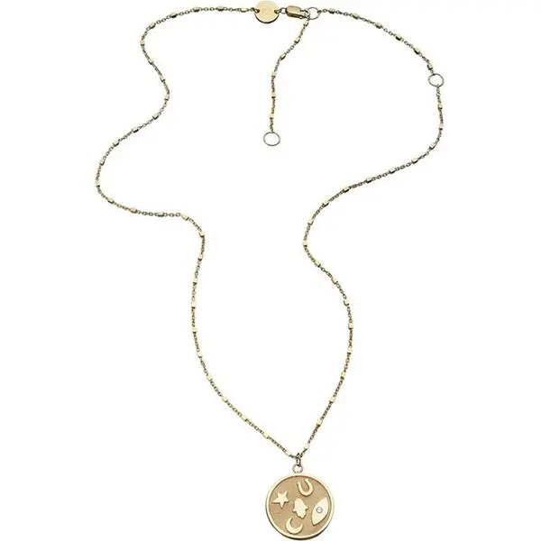 Jennifer Zeuner Jewelry Rasha Coin Pendant Necklace - Gold Vermeil