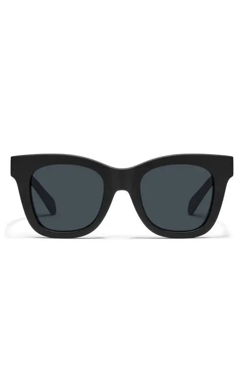Quay After Hours 51mm Polarized Square Sunglasses - Black/ Smoke Polarized